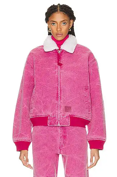 Acne Studios Bomber Jacket In Fuchsia - Fuchsia Pink | Editorialist